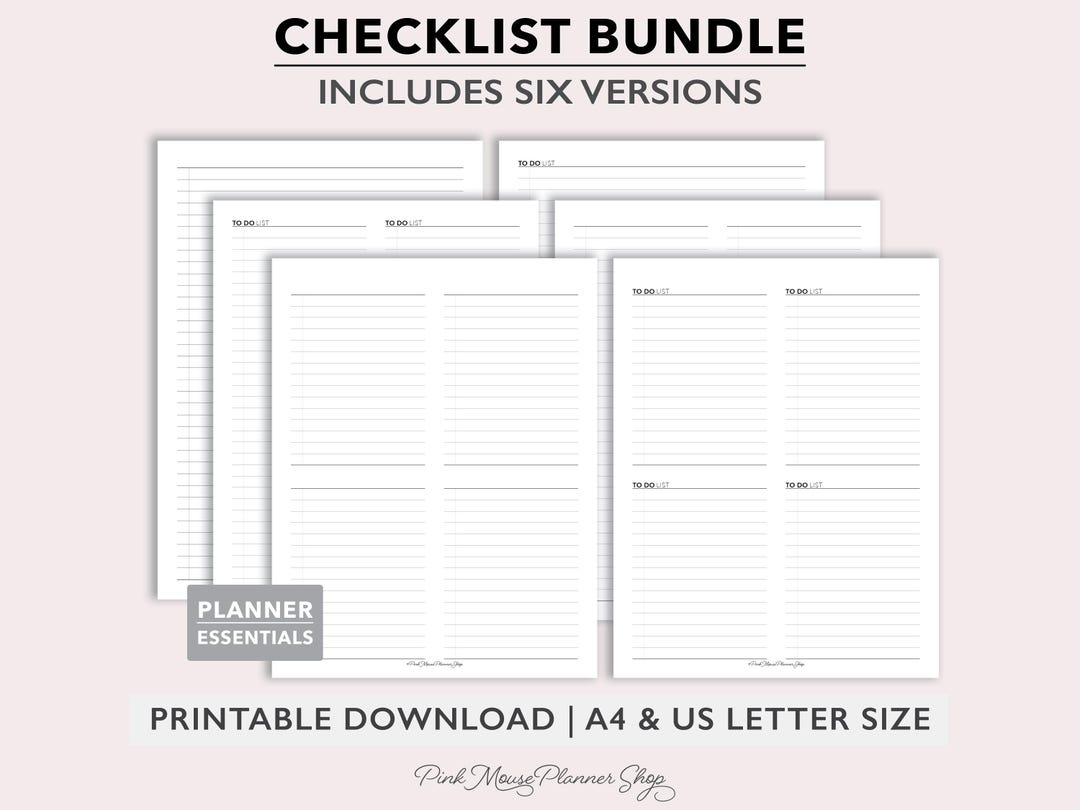 Printable to Do List Insert, Blank Checklist Planner Page, Grocery List ...
