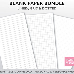 Printable Lined Paper Printable Dot Grid Paper Grid Paper - Etsy