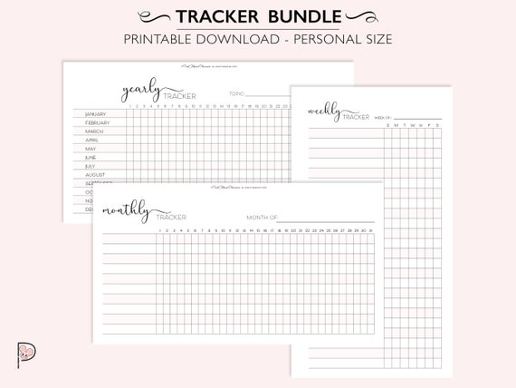 Printable Tracker Bundle Planner Insert in Personal Size for | Etsy