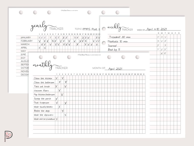 Printable Tracker Bundle Planner Insert Weekly Tracker Page - Etsy