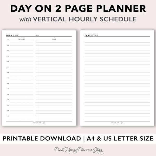 Printable Two Page Planner Template - Etsy