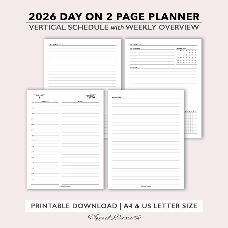 2026 Day per Page Planner - Etsy