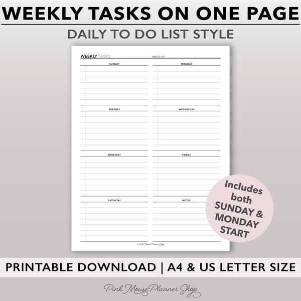 One Page Checklist Template - Etsy
