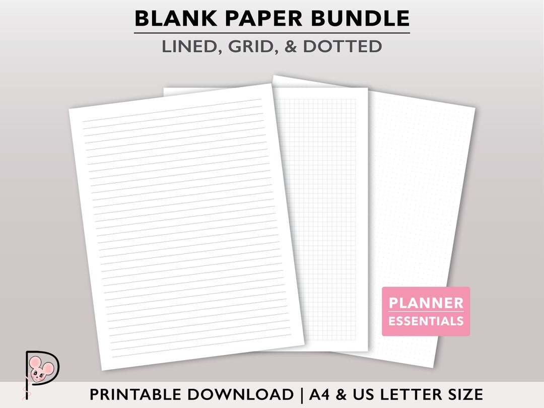 Printable Lined Paper Printable Dot Grid Paper Graph Paper - Etsy