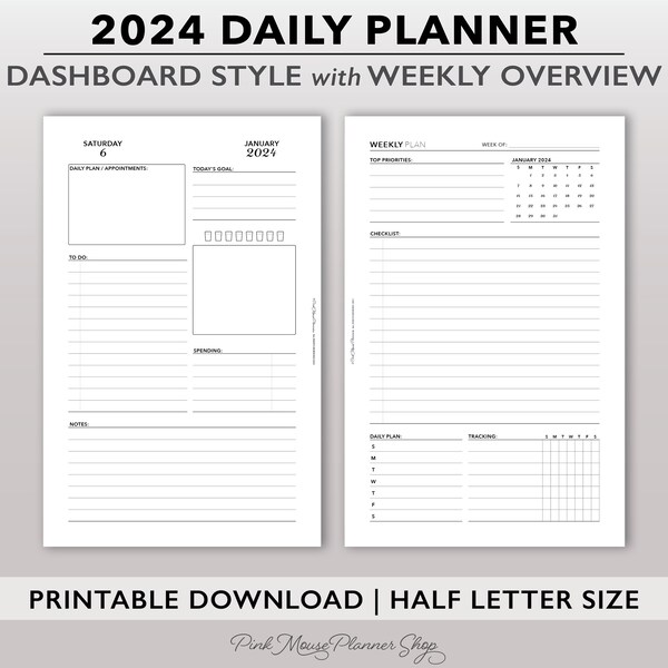Daily Overview Planner - Etsy