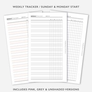 Printable Tracker Bundle Planner Insert, Weekly Tracker Page, Monthly ...