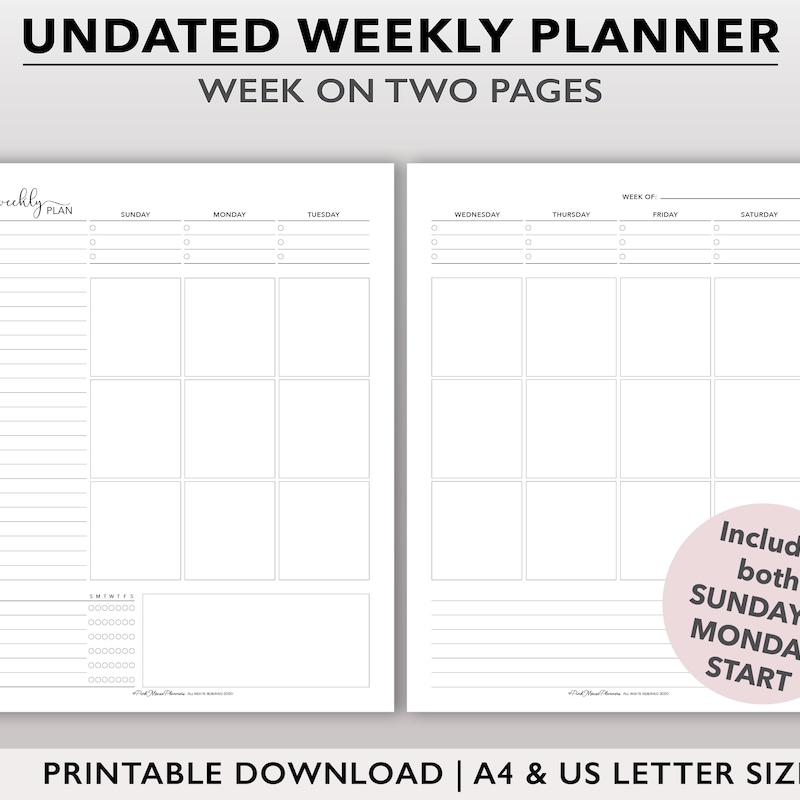 Printable Weekly Planner - Etsy