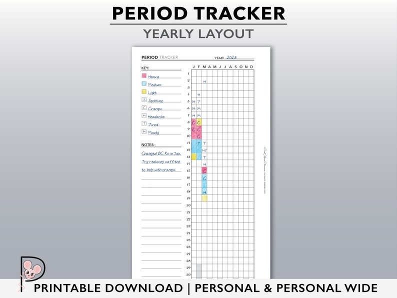 Printable Period Tracker Insert Menstrual Cycle Log Page - Etsy