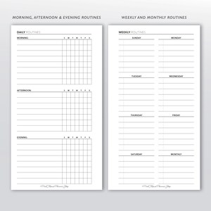 Routine Checklist Printable Planner Insert Daily Routine - Etsy