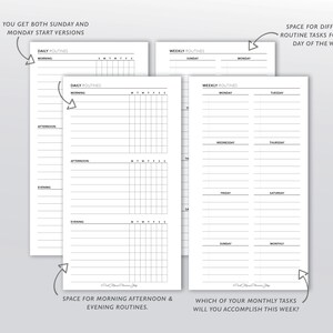 Routine Checklist Printable Planner Insert Daily Routine - Etsy