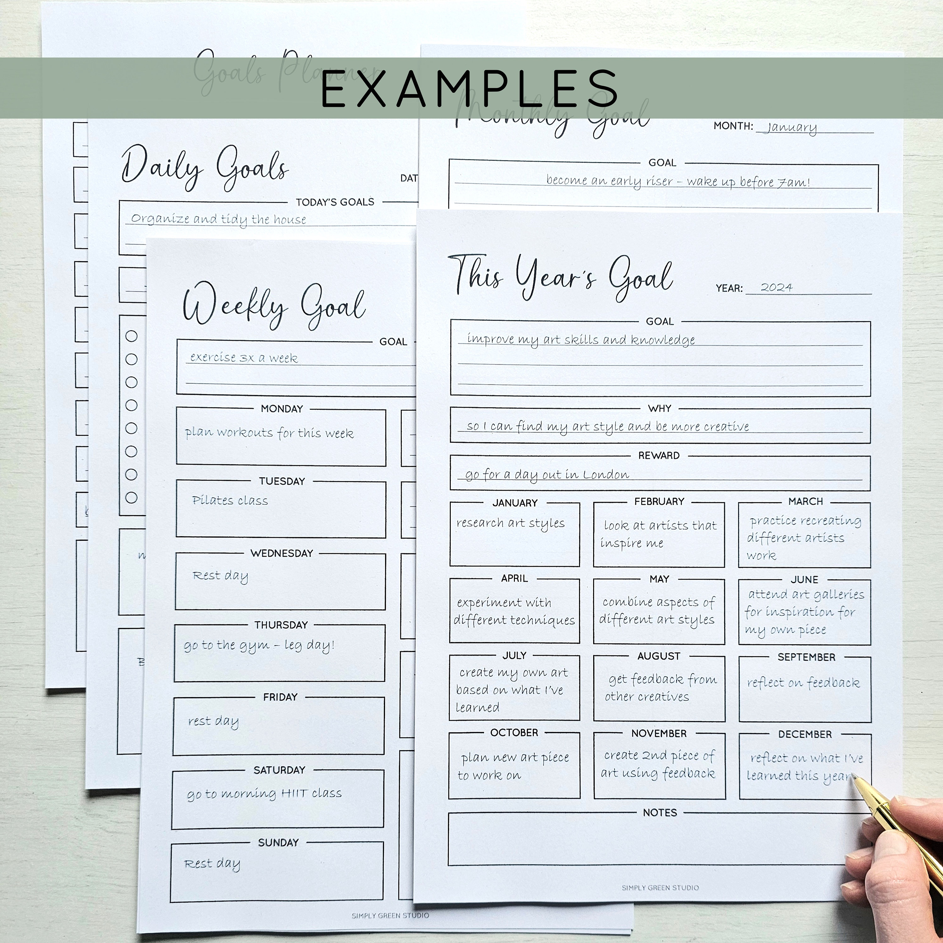 Goal Planner Printables Bundle Goals, Deadlines, Rewards, Challenges ...