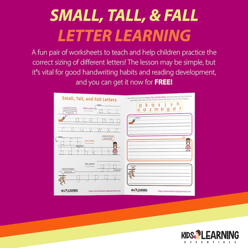 Alphabet Writing Lesson: Small, Tall & Fall Letter Activity ...
