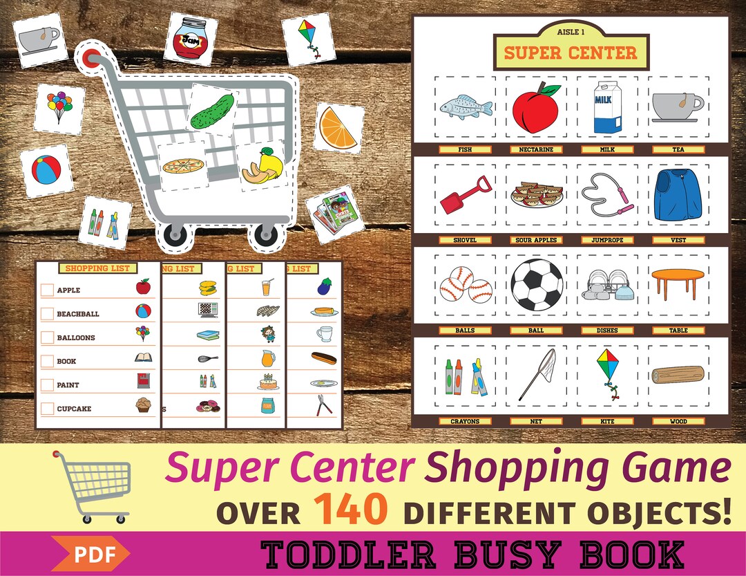 Super Center Busy Book Printable Game, Shopping Activity Worksheet ...