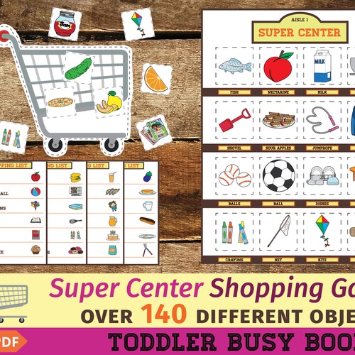 Shopping Busy Book Printable Game for Toddlers Grocery - Etsy Canada