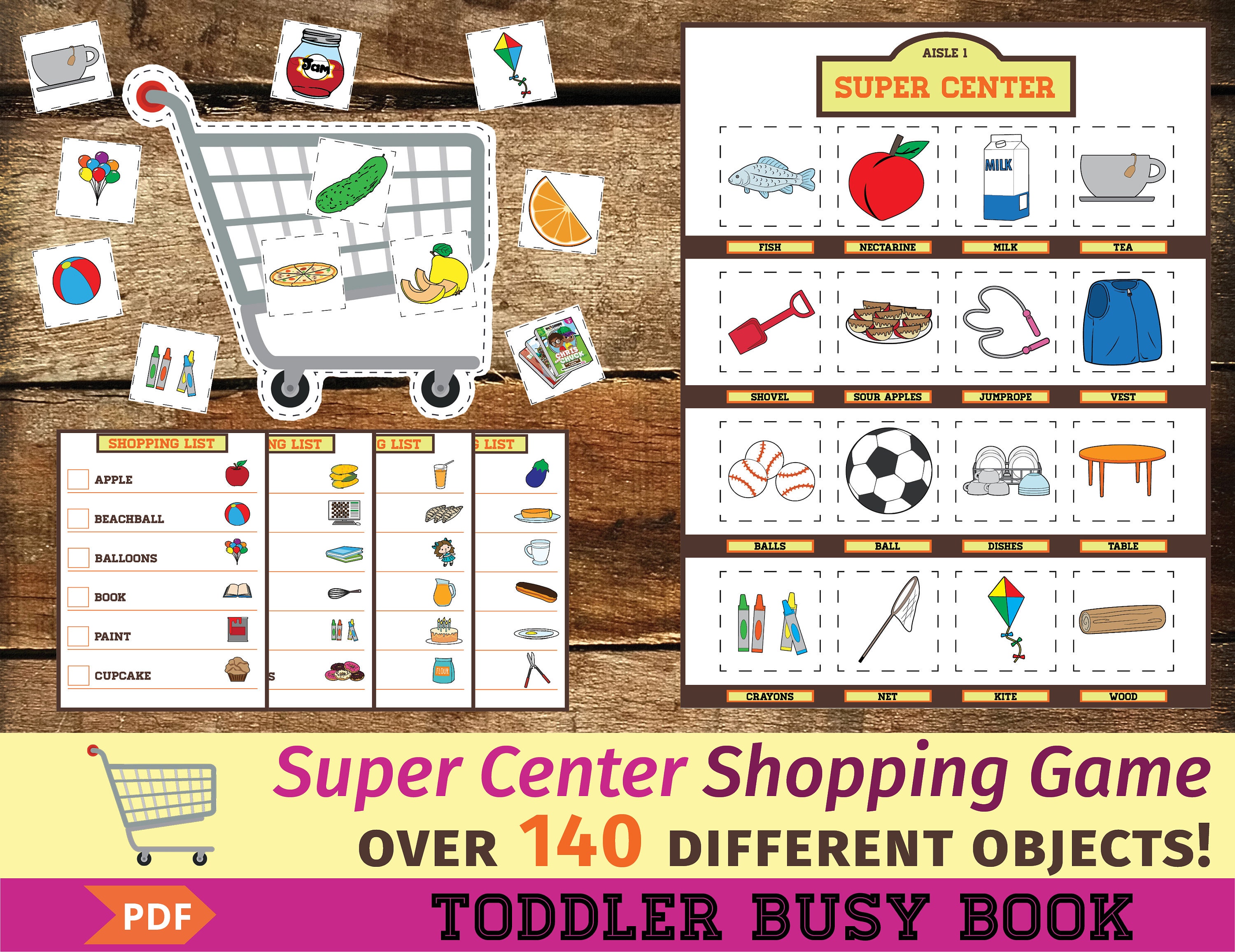 Super Center Busy Book Printable Game, Shopping Activity Worksheet ...