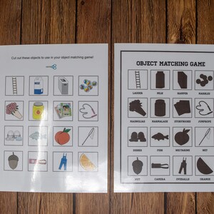 Object Matching Game Toddler Busy Book Activity, Quiet Book Printable ...