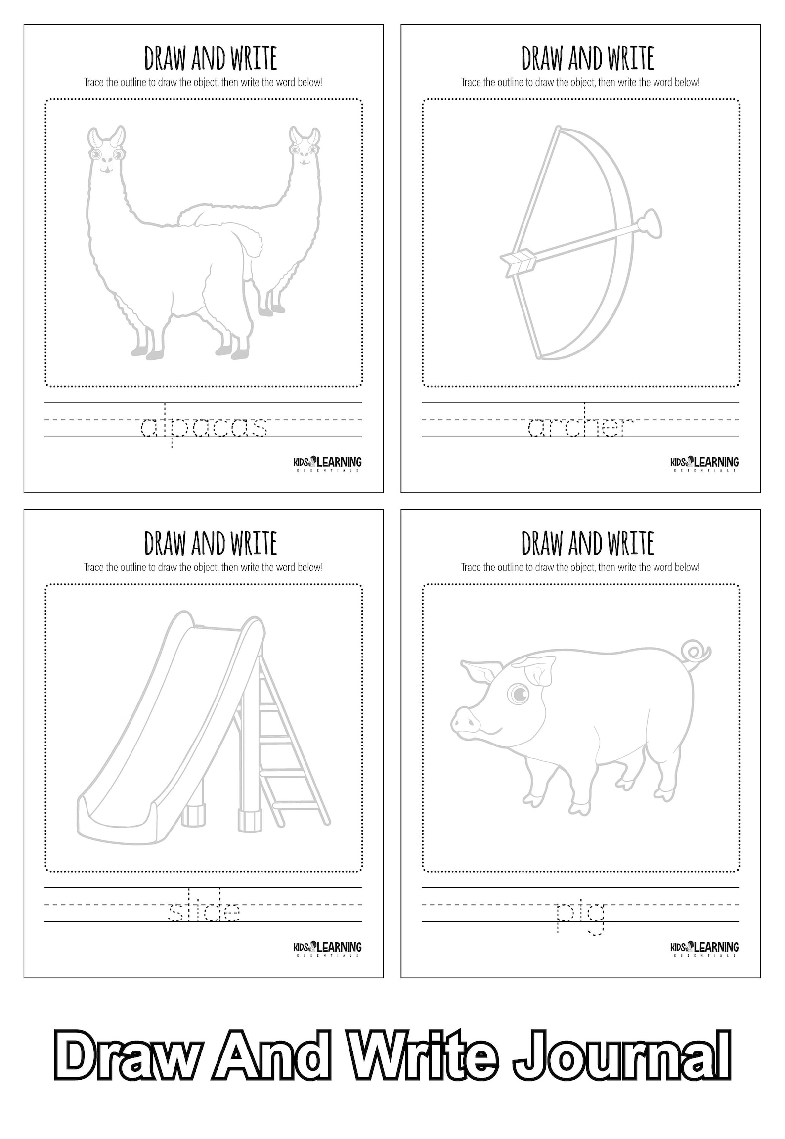 Letter of the Week Preschool Curriculum Addon - Draw and Write Journals ...