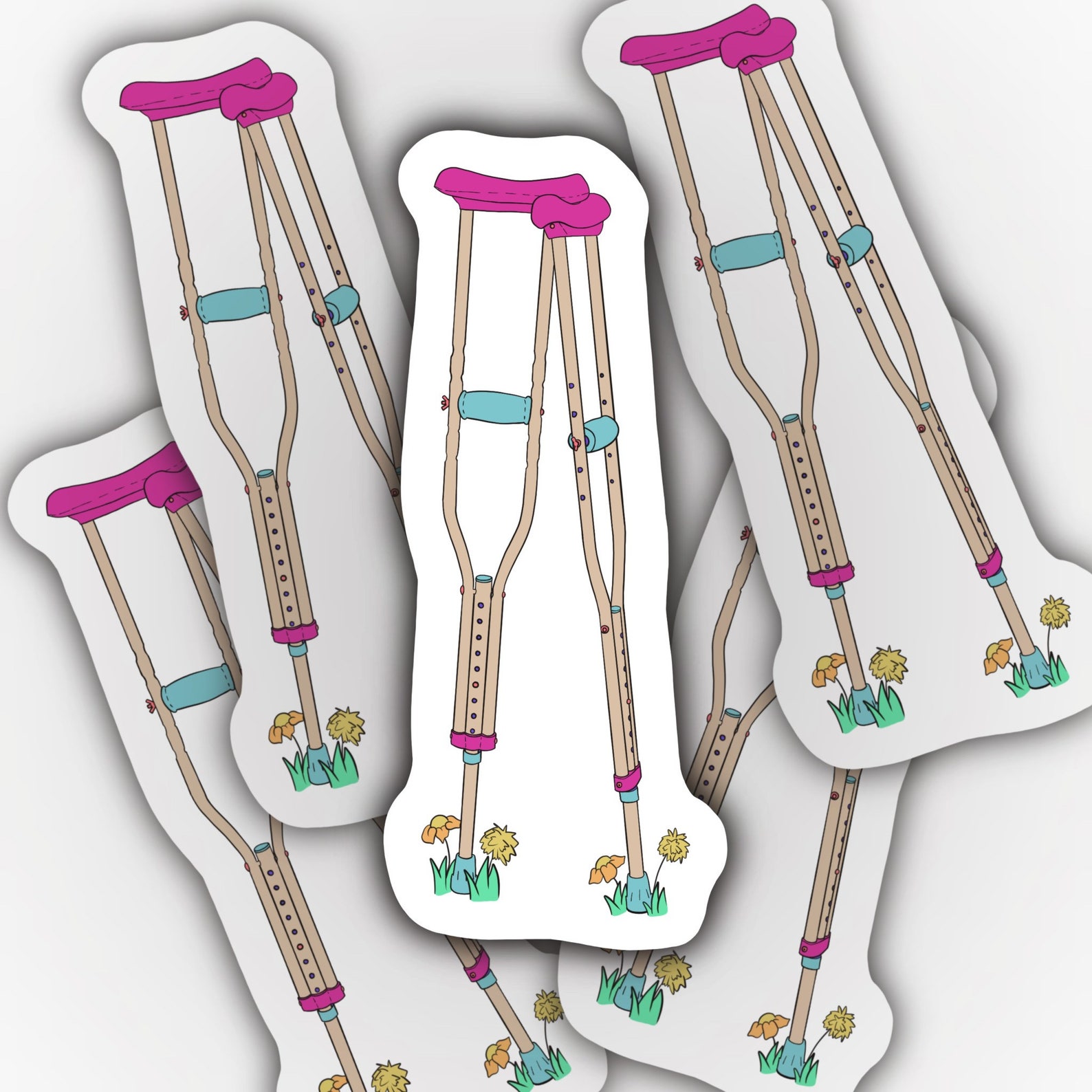 Body Positivity Medical Crutches Broken Leg Sticker - Etsy