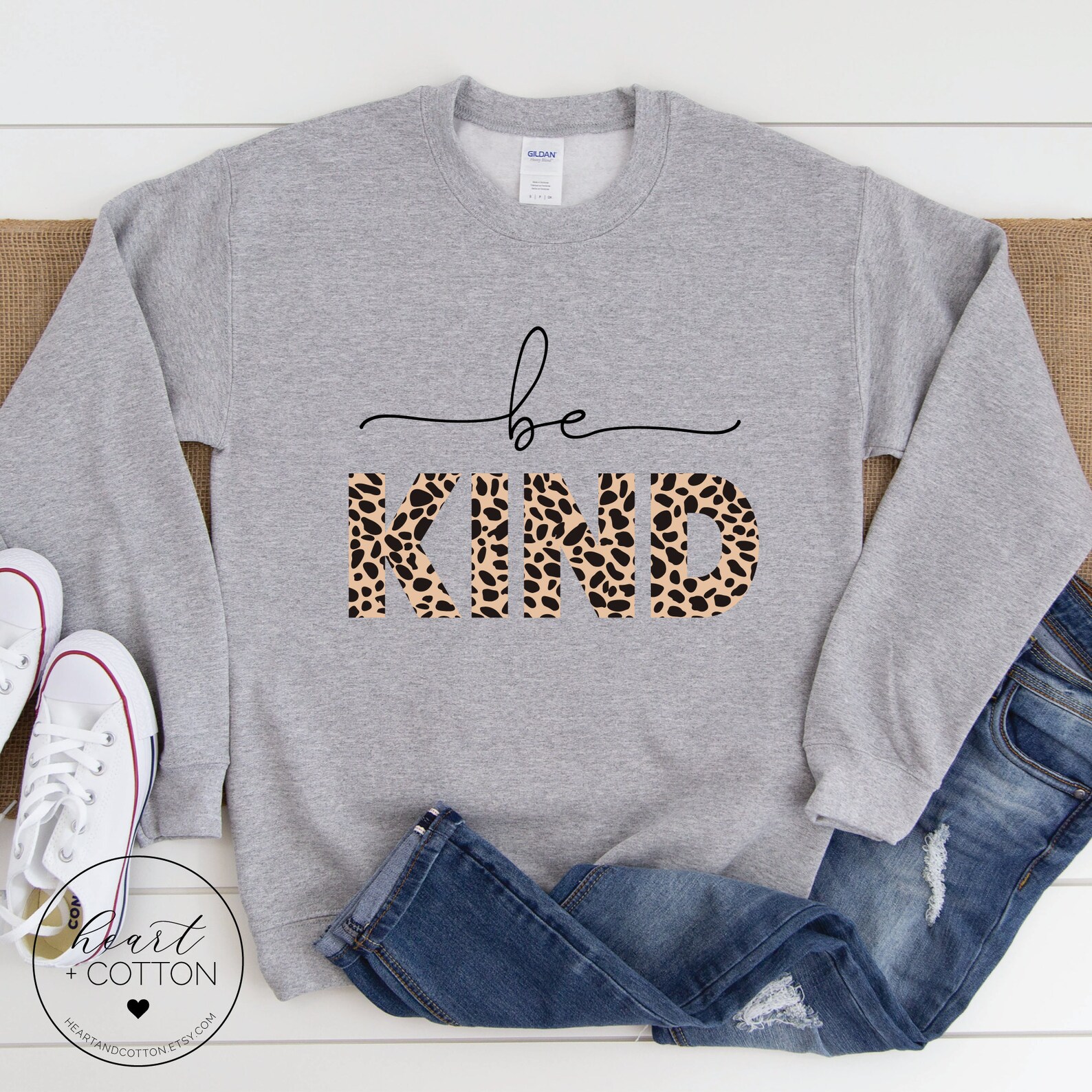 Be Kind Sweatshirt Leopard Tee Animal Print Cheetah Print Sweatshirt Be ...