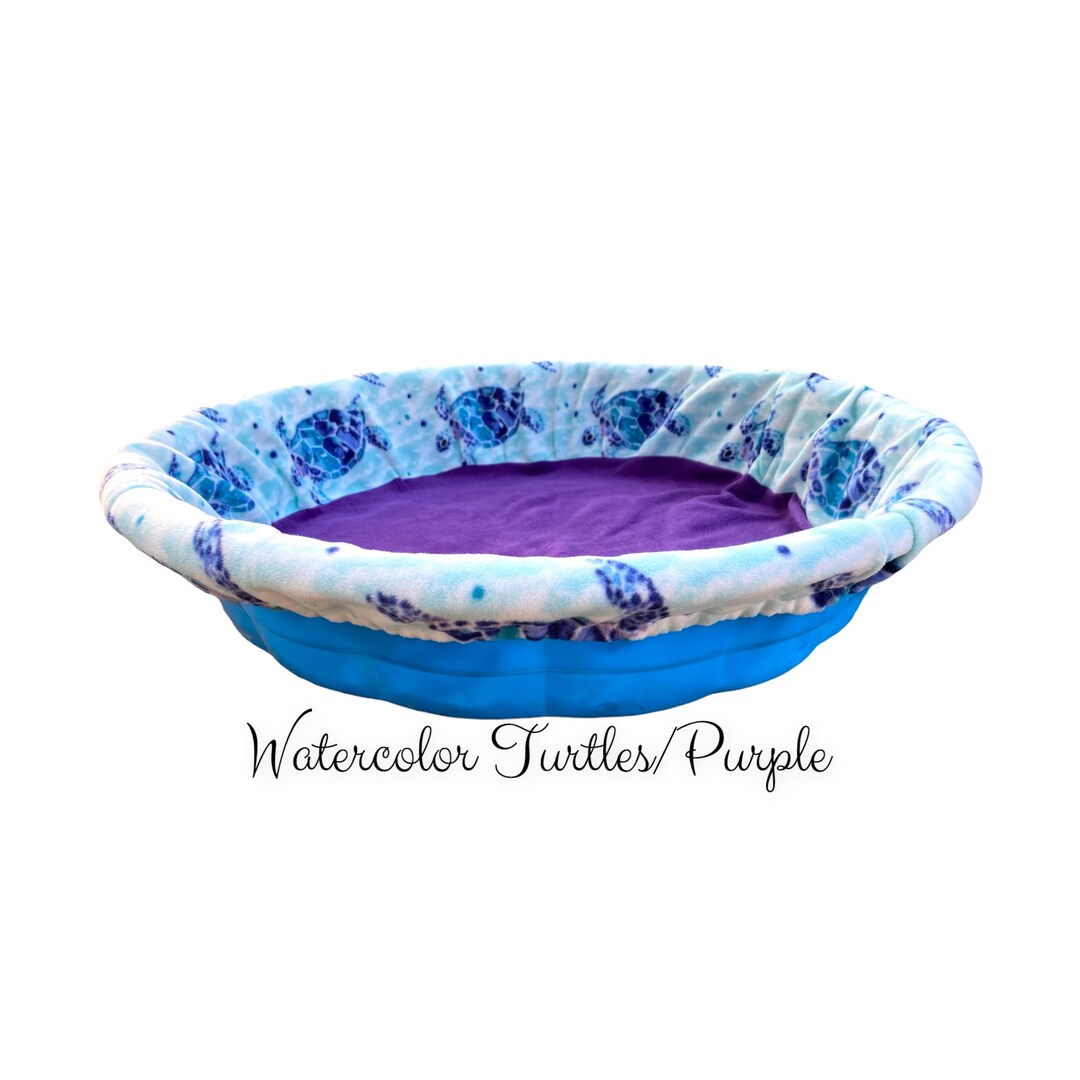 Fleece Whelping Pool Liner: Watercolor Turtles Dog Bedding - Etsy