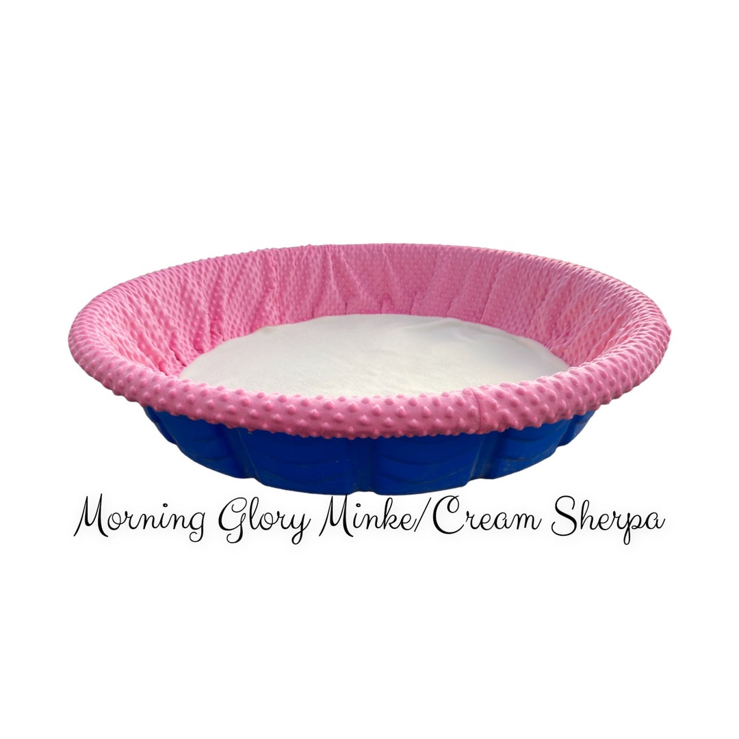 Handmade Fleece Whelping Pool Liner: Morning Glory Minke, Cream Sherpa ...