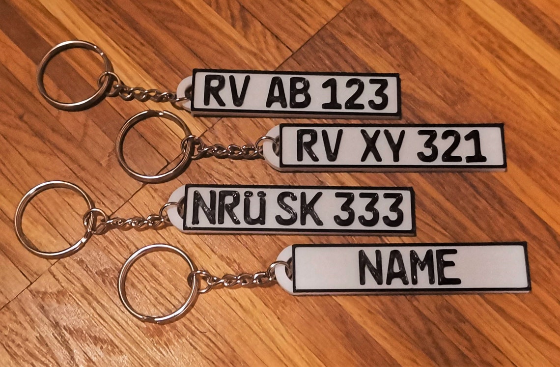 Car License Plate Keychain - Personalized 3D Printed Keychain - Car ...