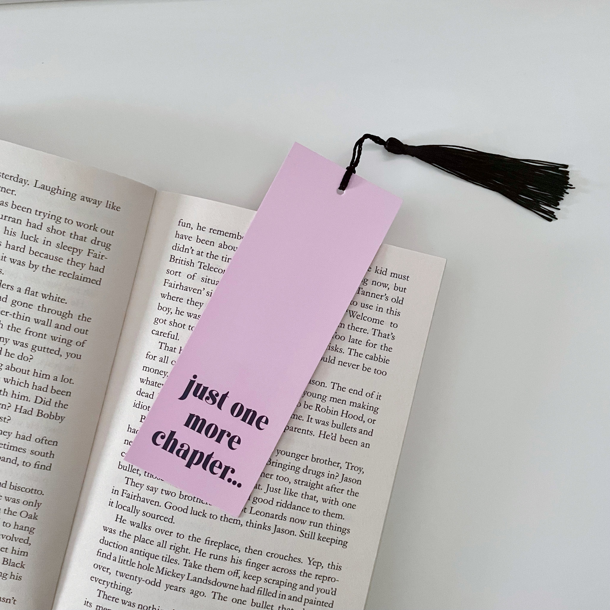 Just One More Chapter Bookmark Green Pink Black Tassel Book Lover ...
