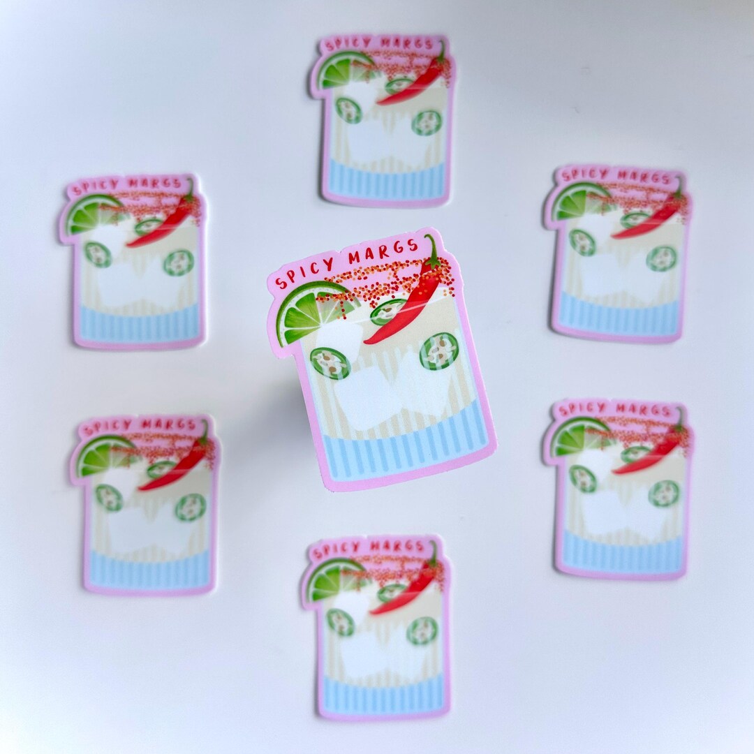 Spicy Margs Matte Sticker | Margaritas Lime Chilli Jalapeños Girly ...