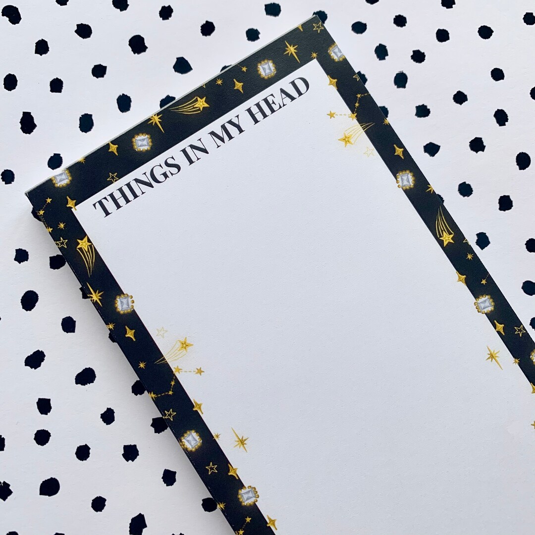 Celestial Stars and Moon Print Notepad Memo Pad - Etsy