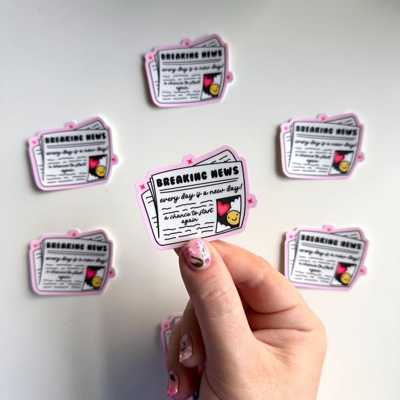 Breaking News Every Day is A New Day Newspaper Sticker | Start Again ...