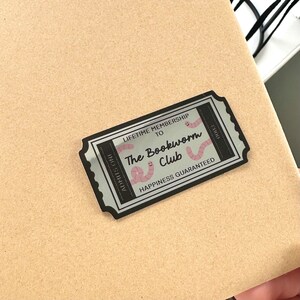 The Bookworm Club Book Lover Reading Gift Admittance Ticket Sticker ...