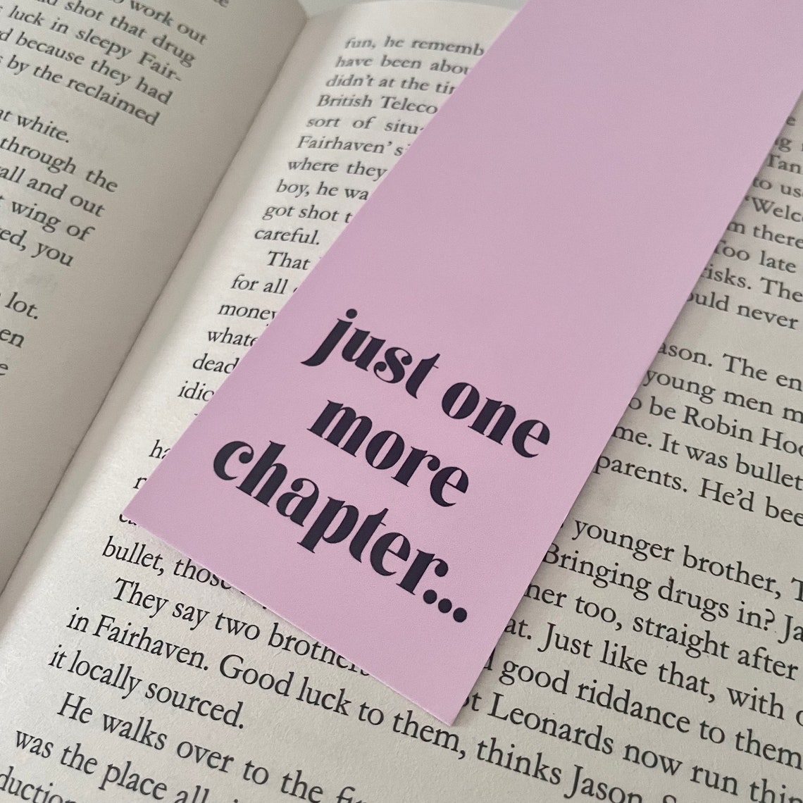 Just One More Chapter Bookmark Green Pink Black Tassel Book Lover ...