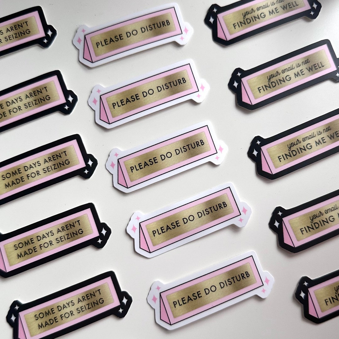 Please Do Disturb Desk Sign Work Sticker Funny Sassy Girly Sparkle ...