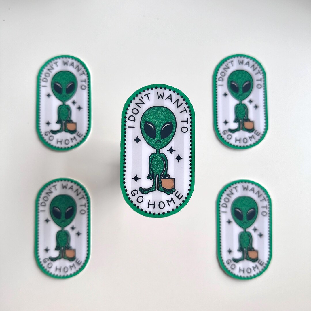 Large Alien Teddy Sticker | Suitcase Identifier Luggage Accessory I Don ...
