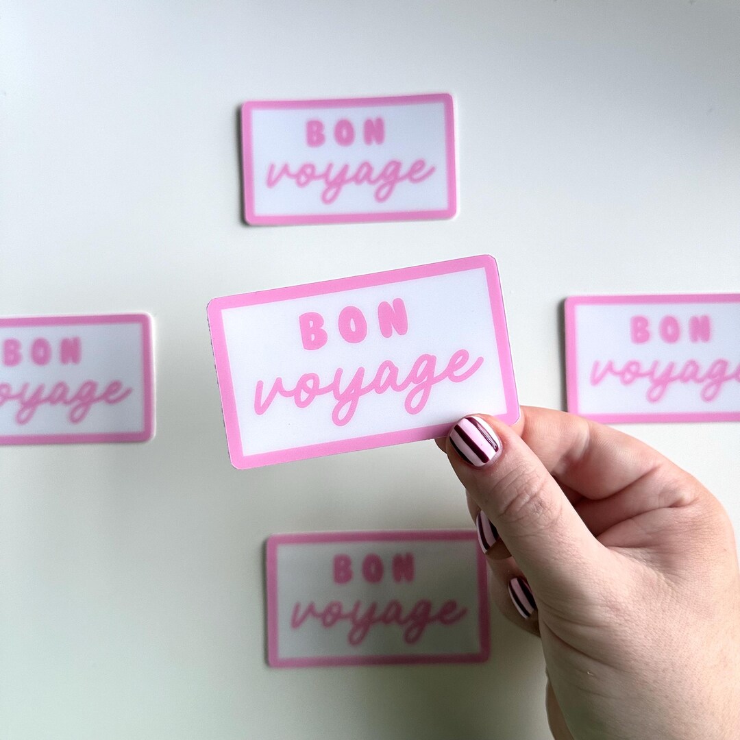 Large Bon Voyage Sticker | Suitcase Luggage Identifier Holiday Travel ...