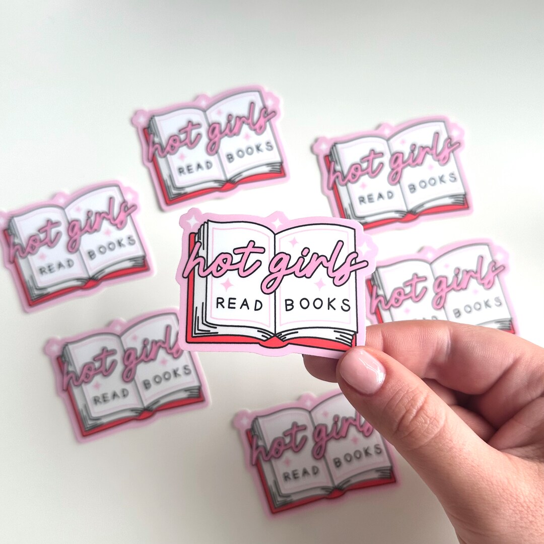 Hot Girls Read Books Reading Gift Booktok Bookish Book Sticker Pink Red ...