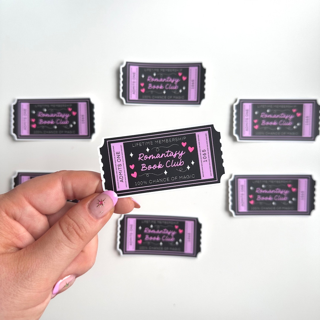 Romantasy Book Club Admittance Ticket Matte Sticker Reading Booktok ...