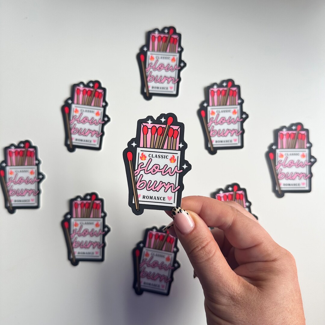 Slow Burn Classic Romance Matchbox Matte Sticker Reading Booktok ...