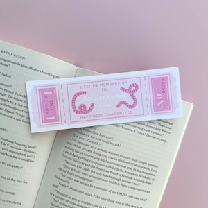 Bookworm Club Bookmark Pink White Tassel Book Lover Reading Bookish ...