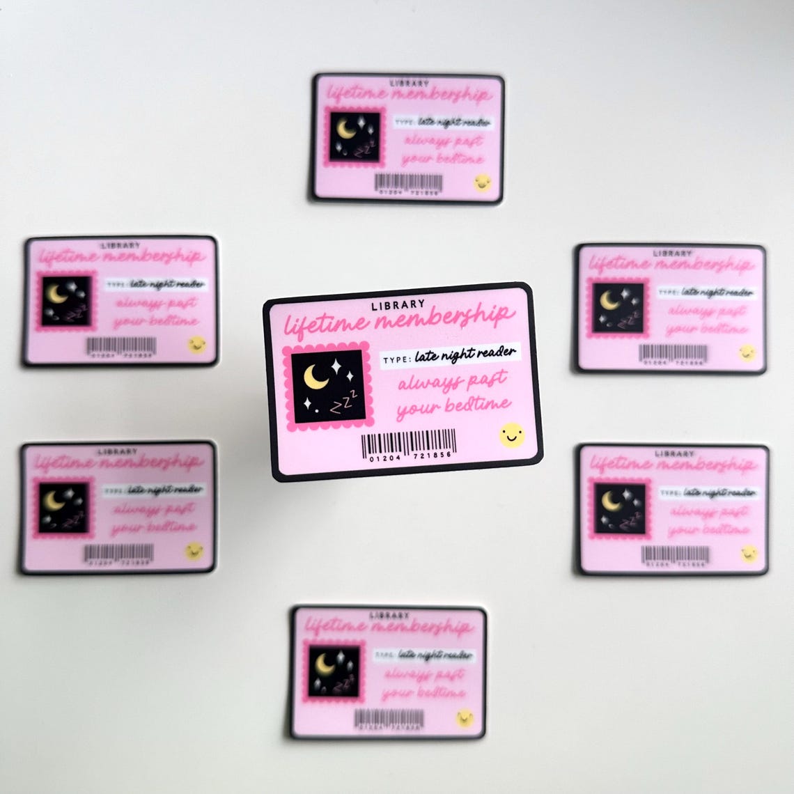 Late Night Reader Library Card Sticker | Book Club Bookish Lover ...