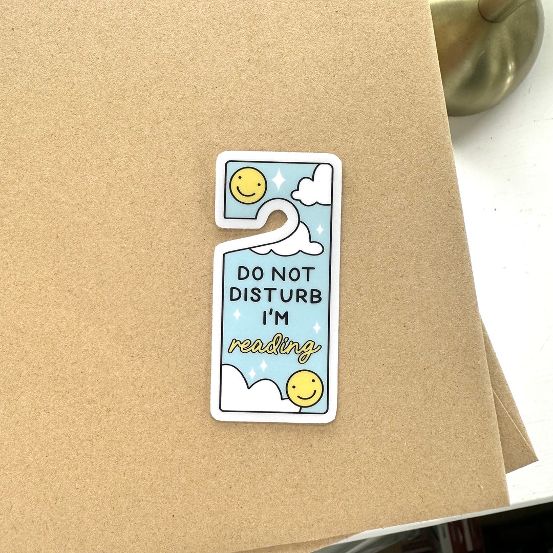 Do Not Disturb Im Reading Door Hanger Smiley Sticker Book - Etsy
