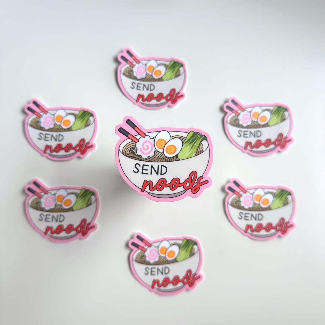Send Noods Noodle Ramen Bowl Matte Die Cut Sticker UV Water Resistant ...