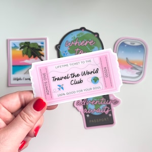 Large Suitcase Luggage Sticker Travel the World Club Adventure Awaits ...