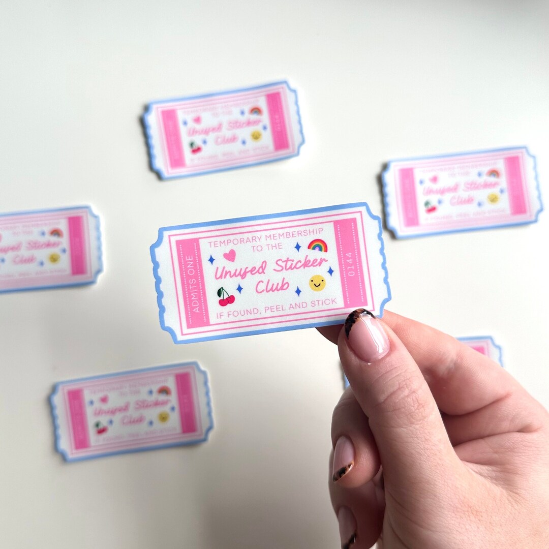 Unused Sticker Club Membership Admittance Ticket Matte Sticker Rainbow ...