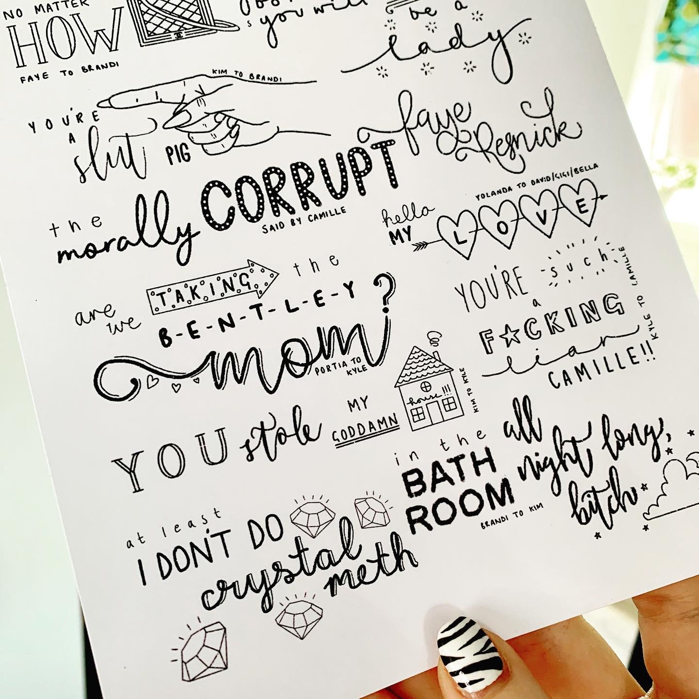 Real Housewives of Beverly Hills Quote Print Wall Art RHOBH - Etsy