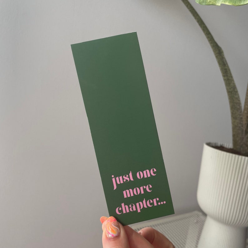 Just One More Chapter Bookmark Green Pink Black Tassel Book Lover ...