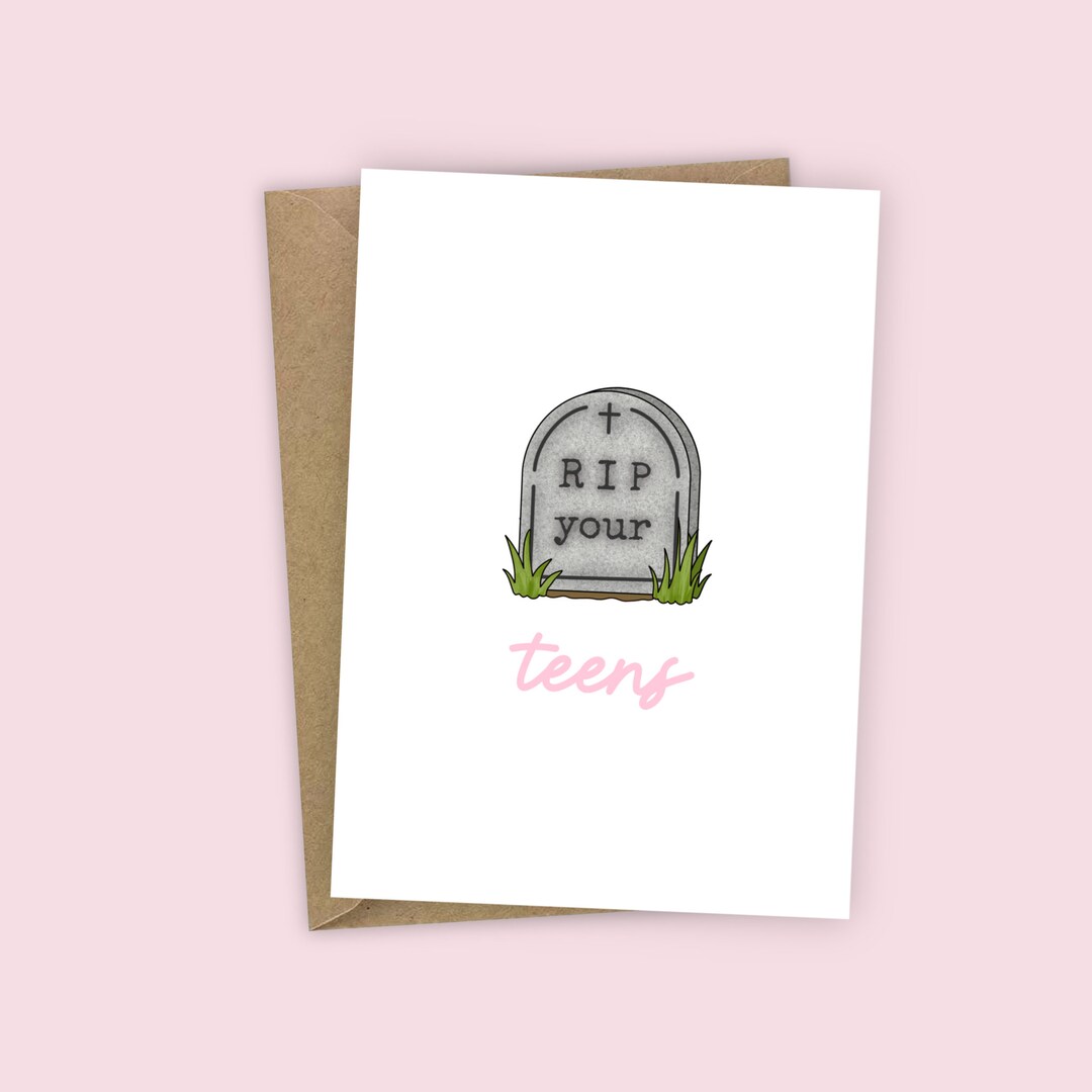 Happy 20th Birthday RIP Your Teens Gravestone Headstone Funny Pun Card ...