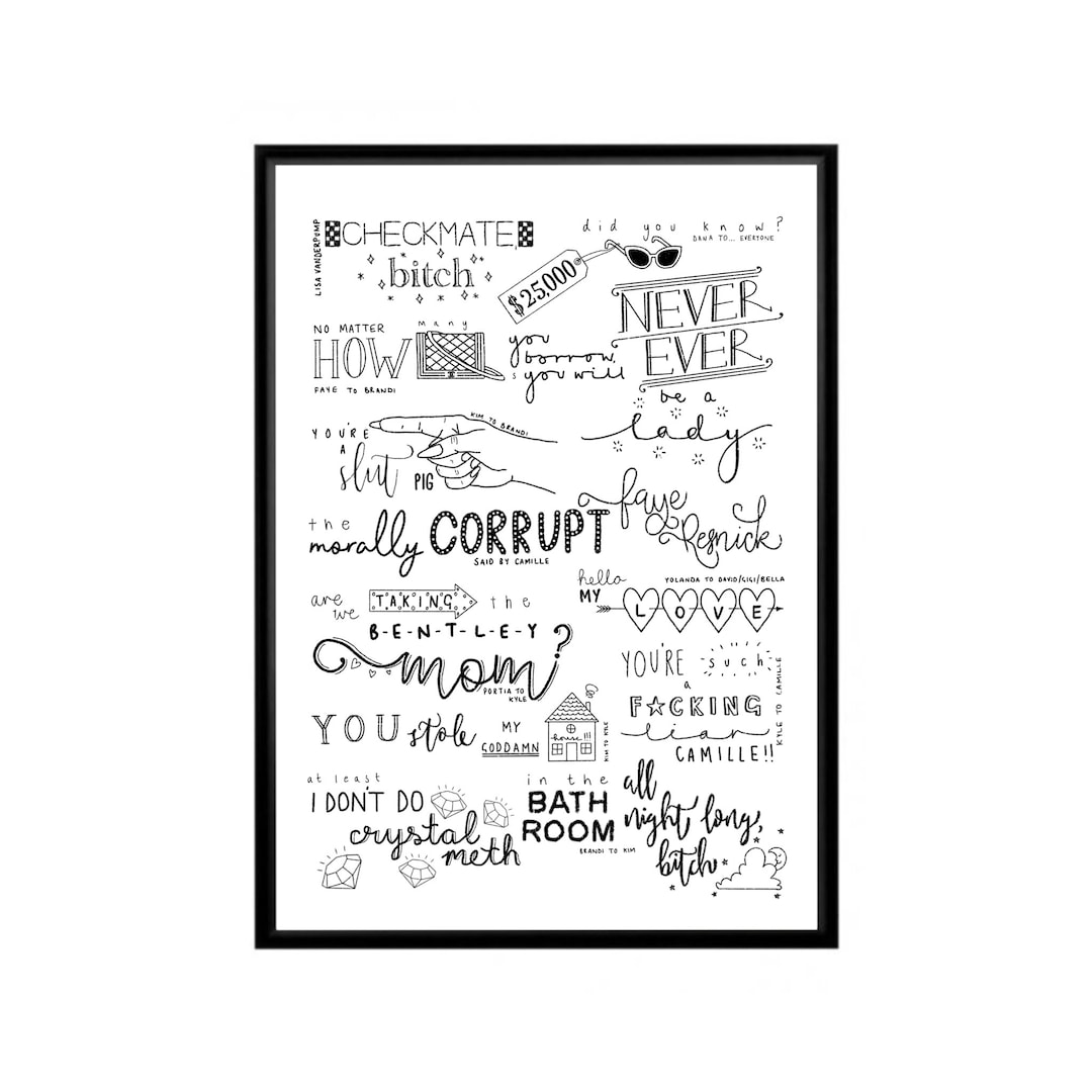 Real Housewives of Beverly Hills Quote Print Wall Art RHOBH - Etsy