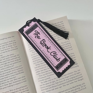 Book Club Bookmark Pink Mustard Yellow Black Tassel Book Lover Reading ...