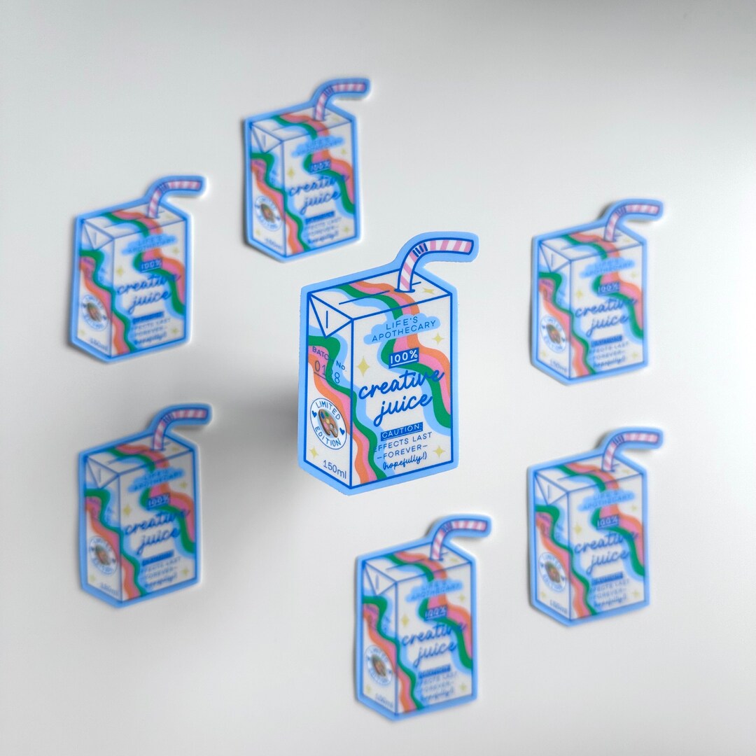 Creative Juice Box Rainbow Die Cut Sticker UV Water Resistant ...